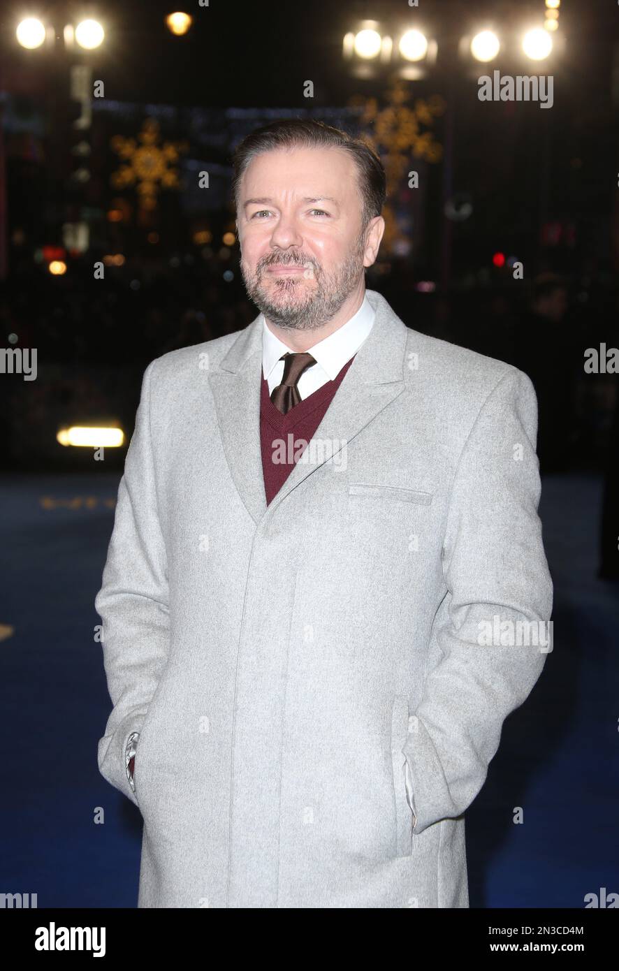 Actor Ricky Gervais poses for photographers upon arrival for the ...