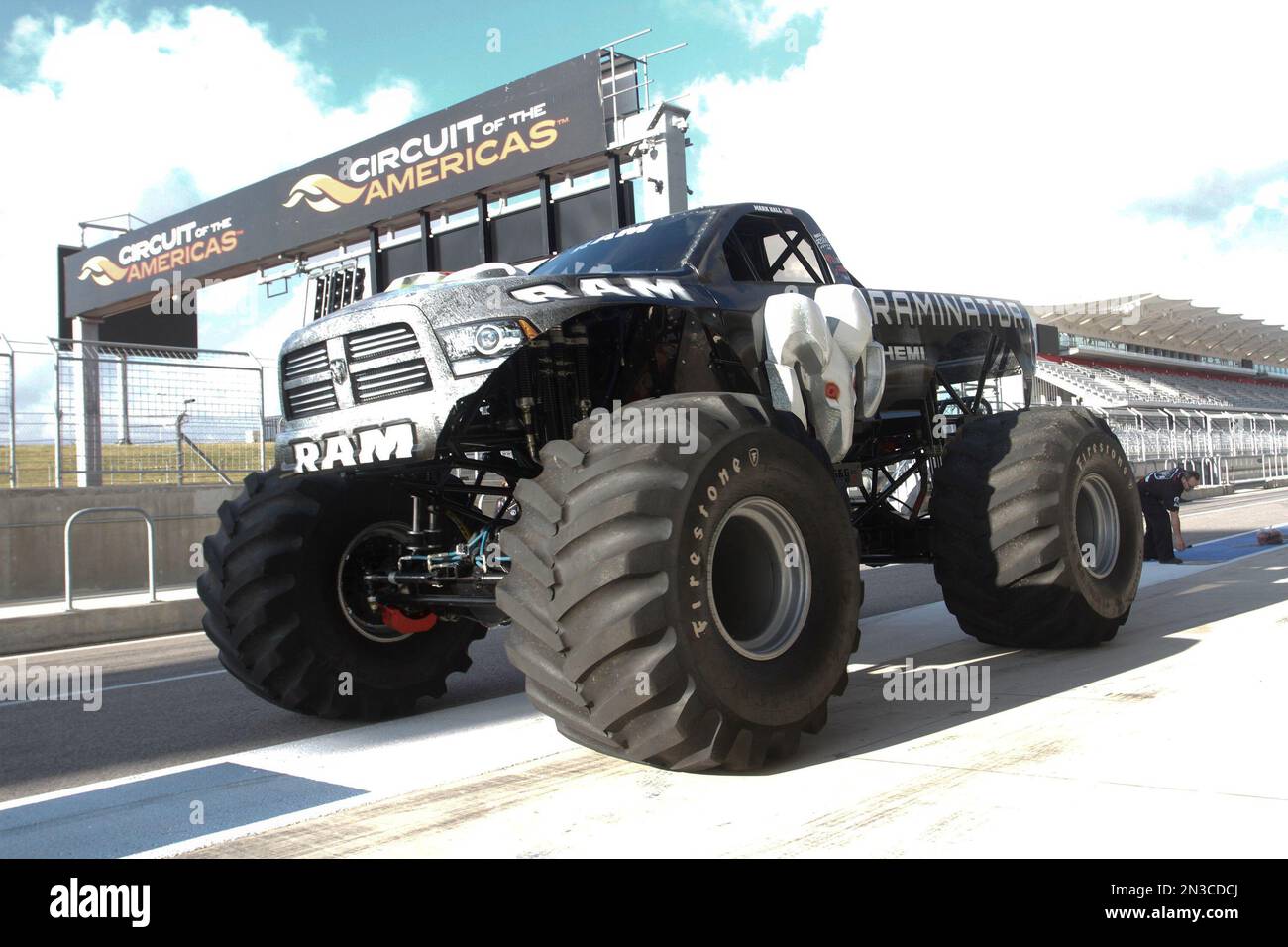 Driver Mark Hall drives RAMINATOR after setting the new “GUINNESS WORLD ...