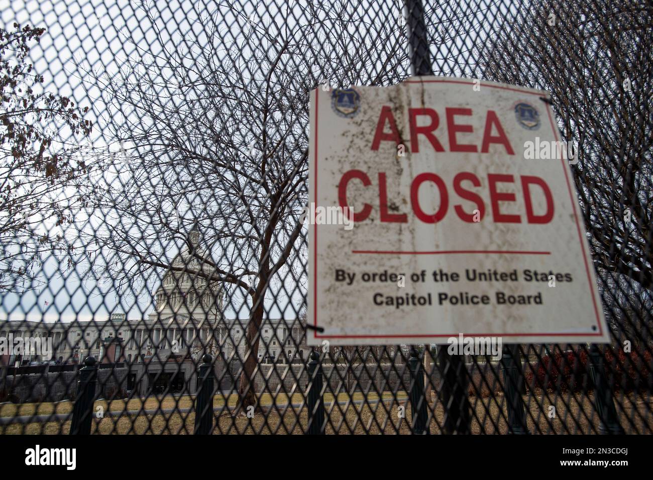 A steel fence surrounds the US Capitol prior to United States President ...