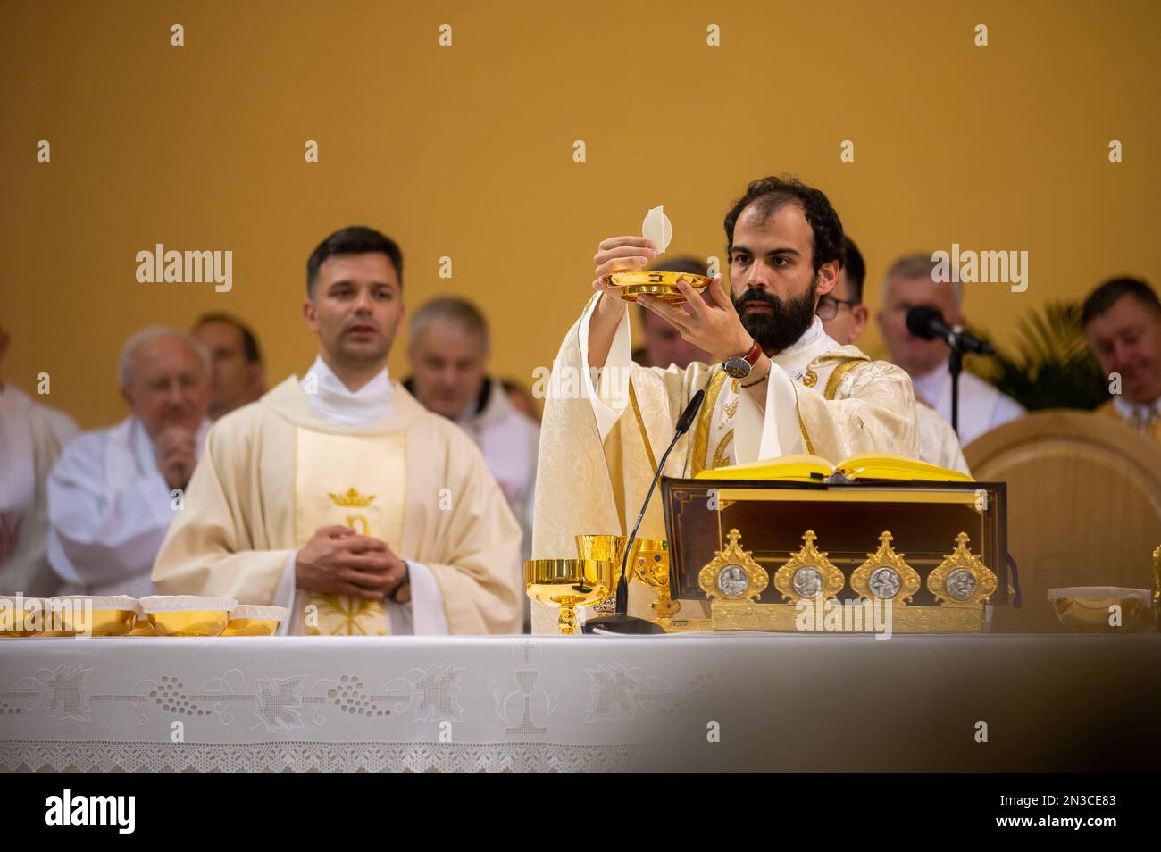 Behold the Lamb of God moment of the Holy Mass on the Easter Vigil in ...