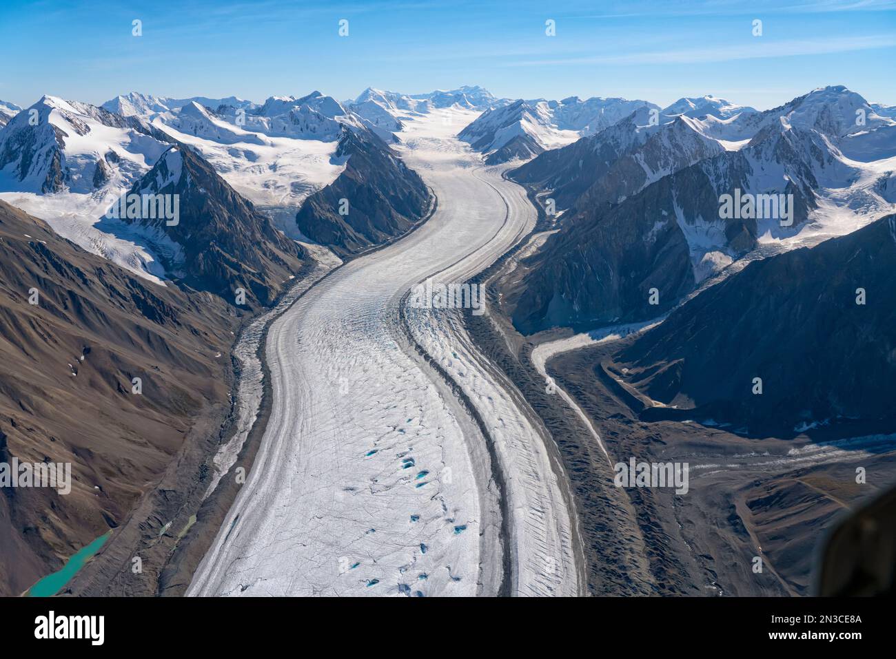 Aerial view of the stunning landscape of Kluane National Park in the ...