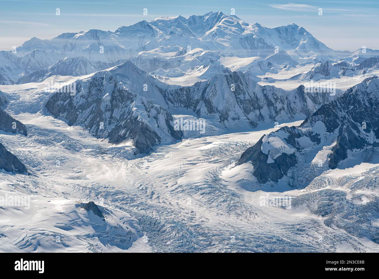 Aerial view of the stunning landscape of Kluane National Park in the ...