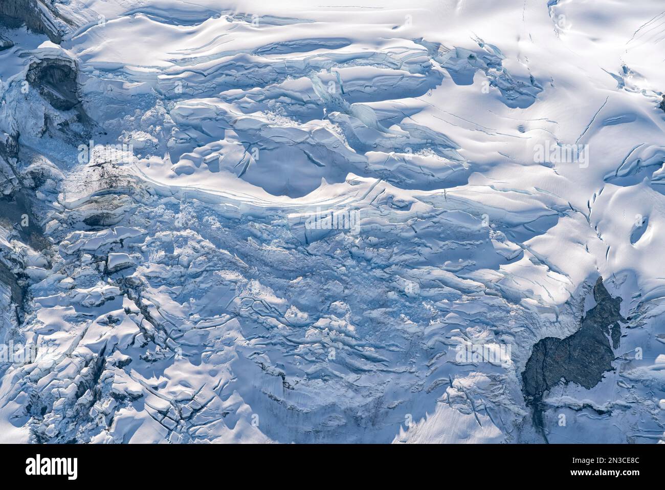 Aerial view of the ice mass and stunning landscape of Kluane National ...