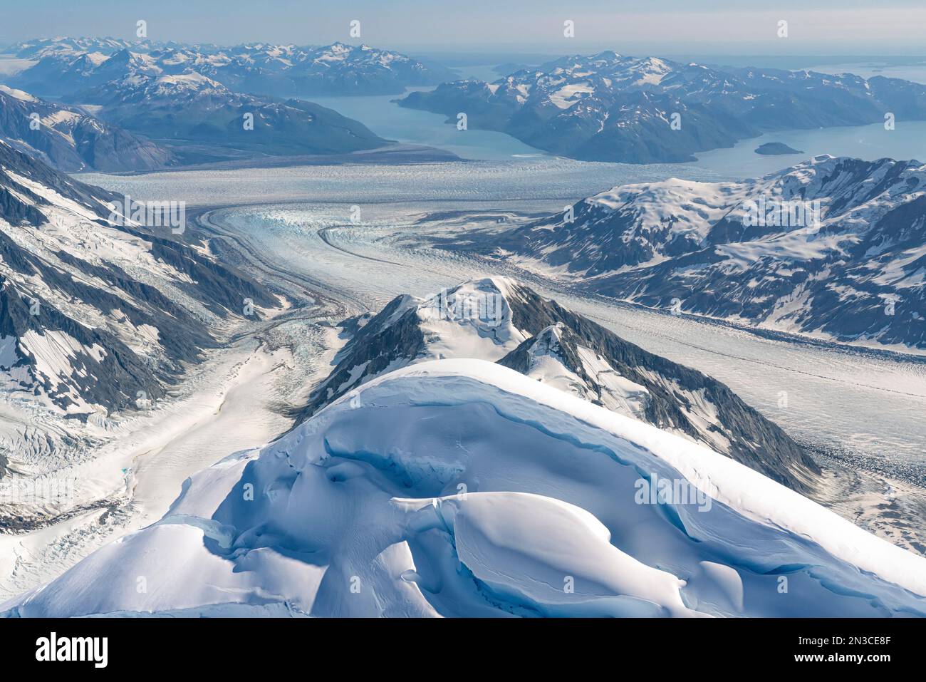 Aerial view of the stunning landscape of Kluane National Park in the ...