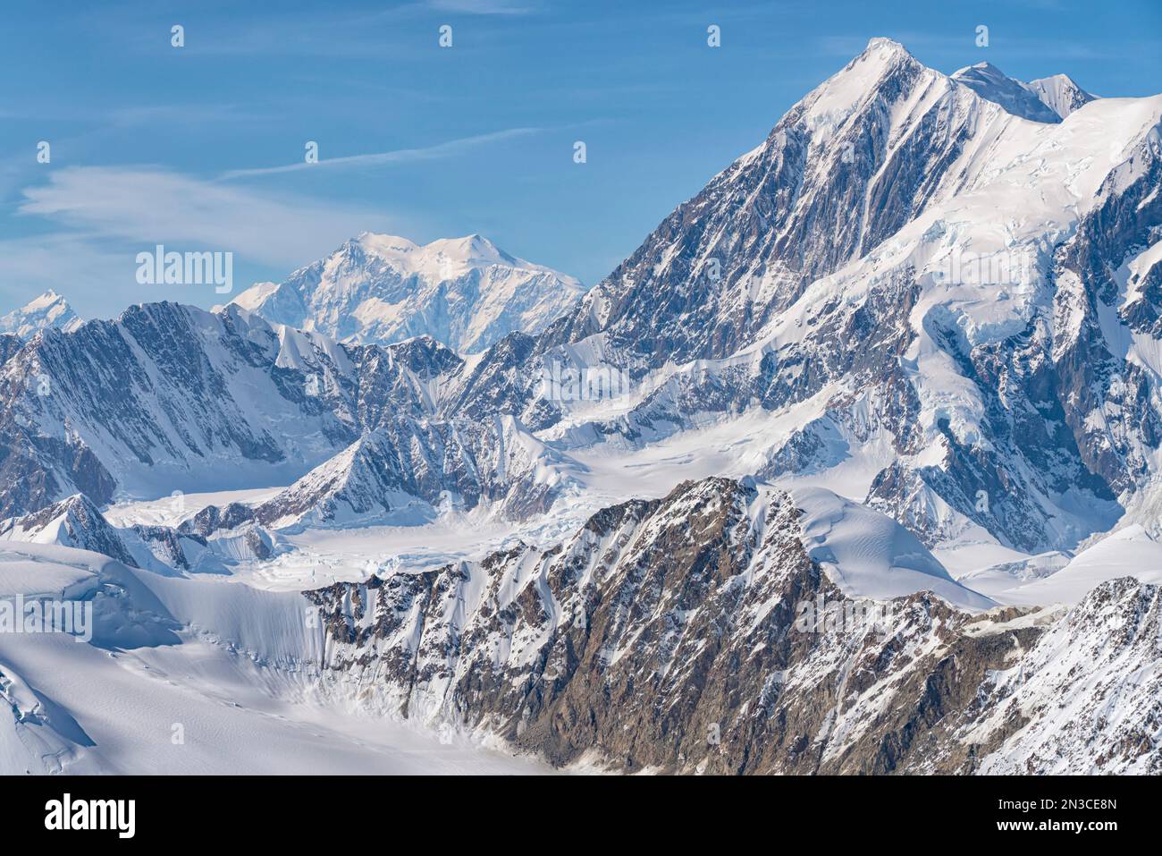 Aerial view of the stunning landscape of Kluane National Park in the ...