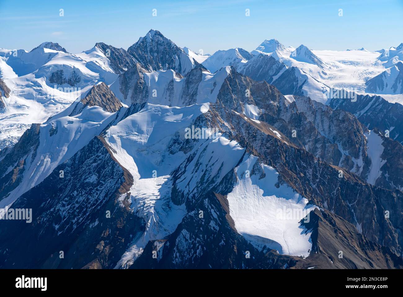 Aerial view of the stunning landscape of Kluane National Park in the ...