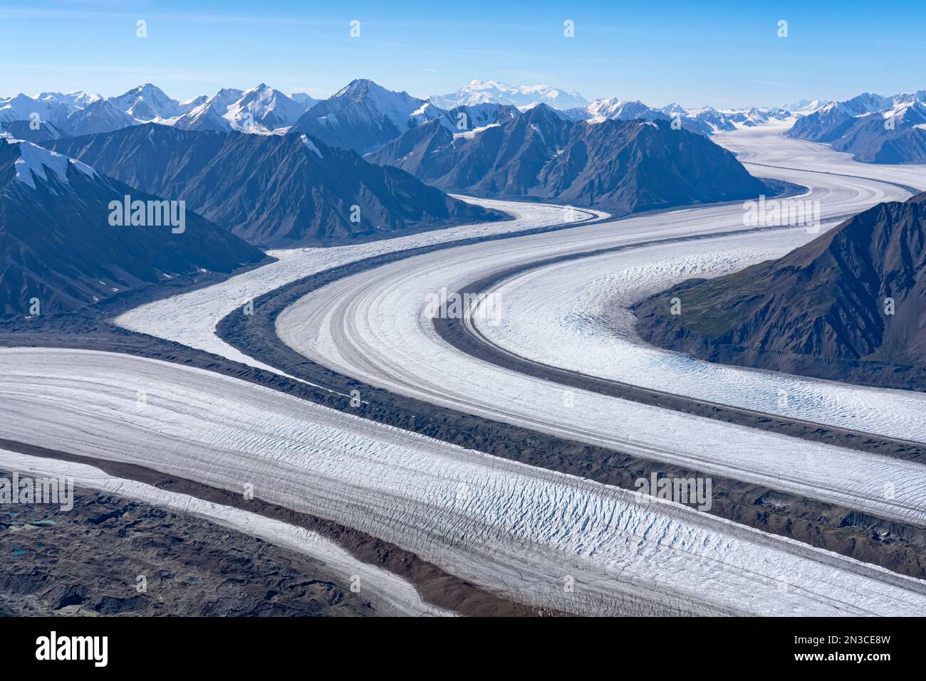 Aerial view of the stunning landscape of Kluane National Park in the ...