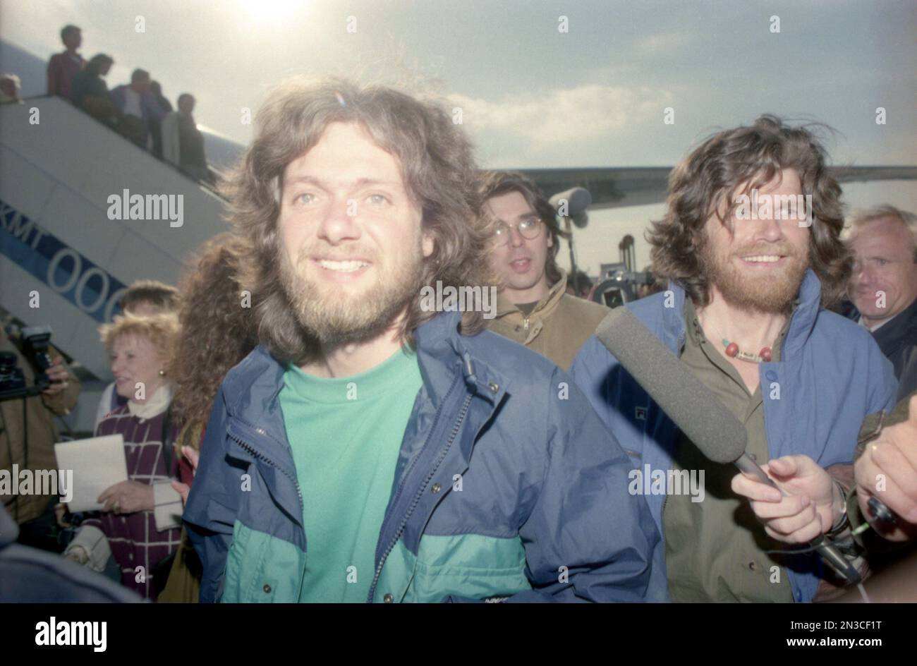 German adventurer Avred Fuchs, left, and Italian hillclimber Reinhold ...