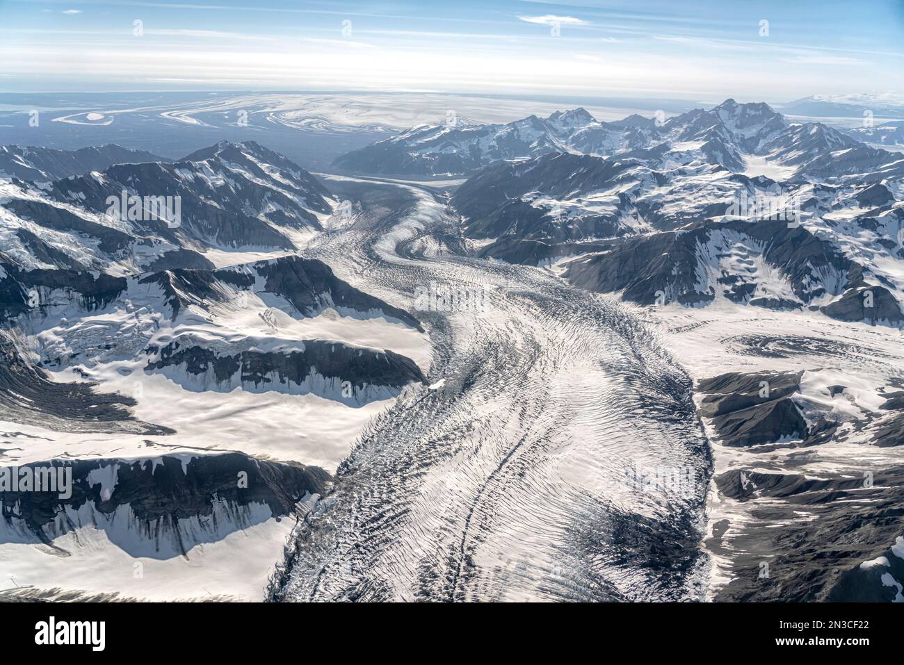 Aerial view of the stunning landscape of Kluane National Park with ...