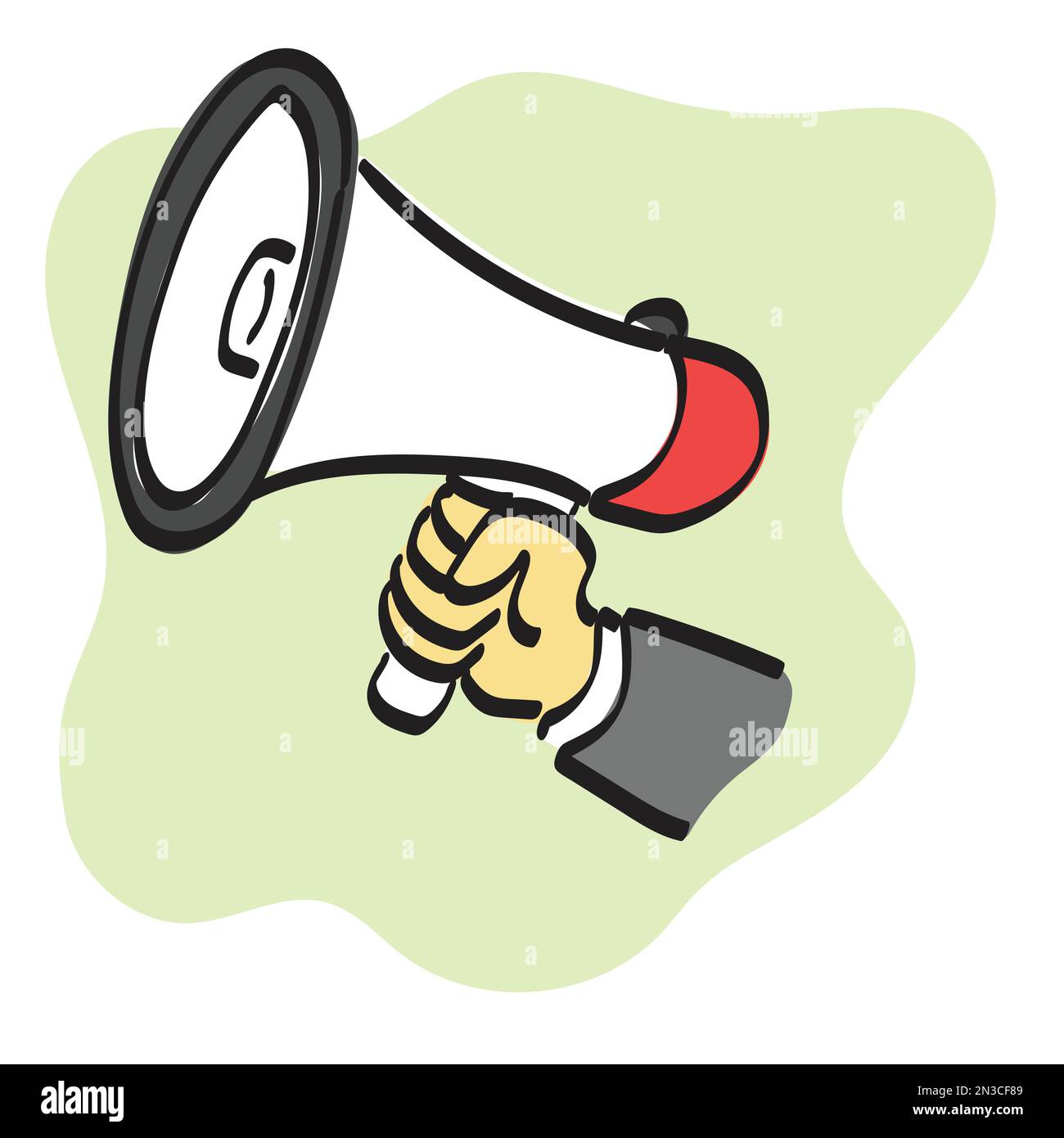 closeup hand of businessman holding megaphone illustration vector hand ...