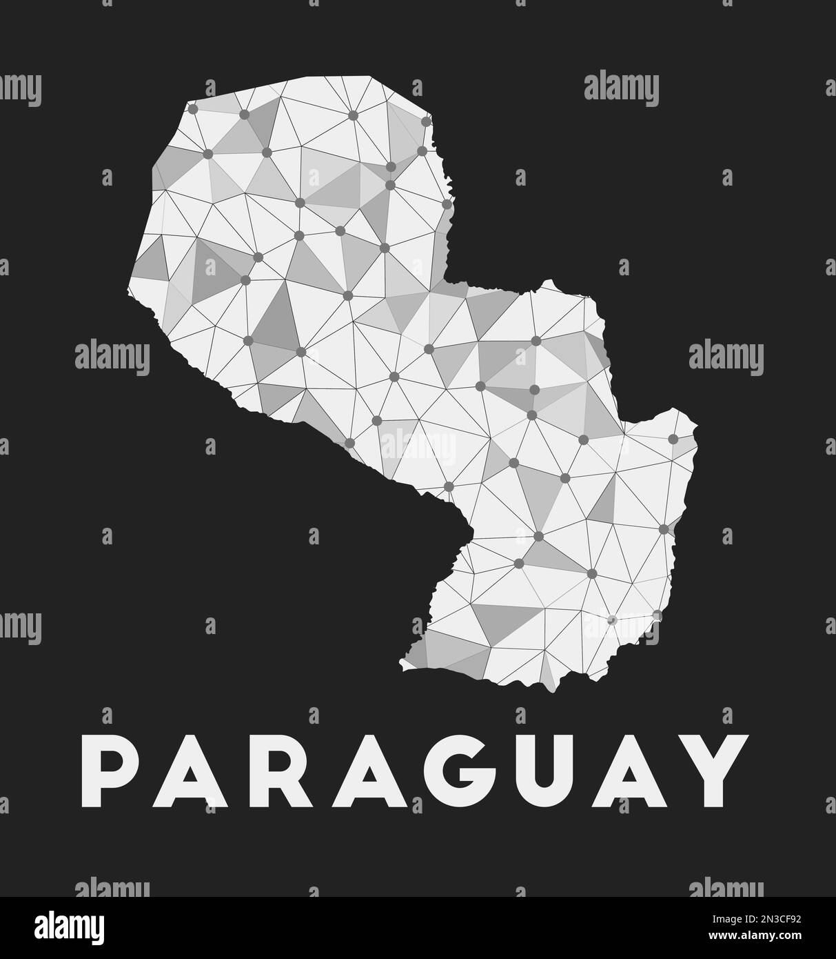 Paraguay - communication network map of country. Paraguay trendy ...