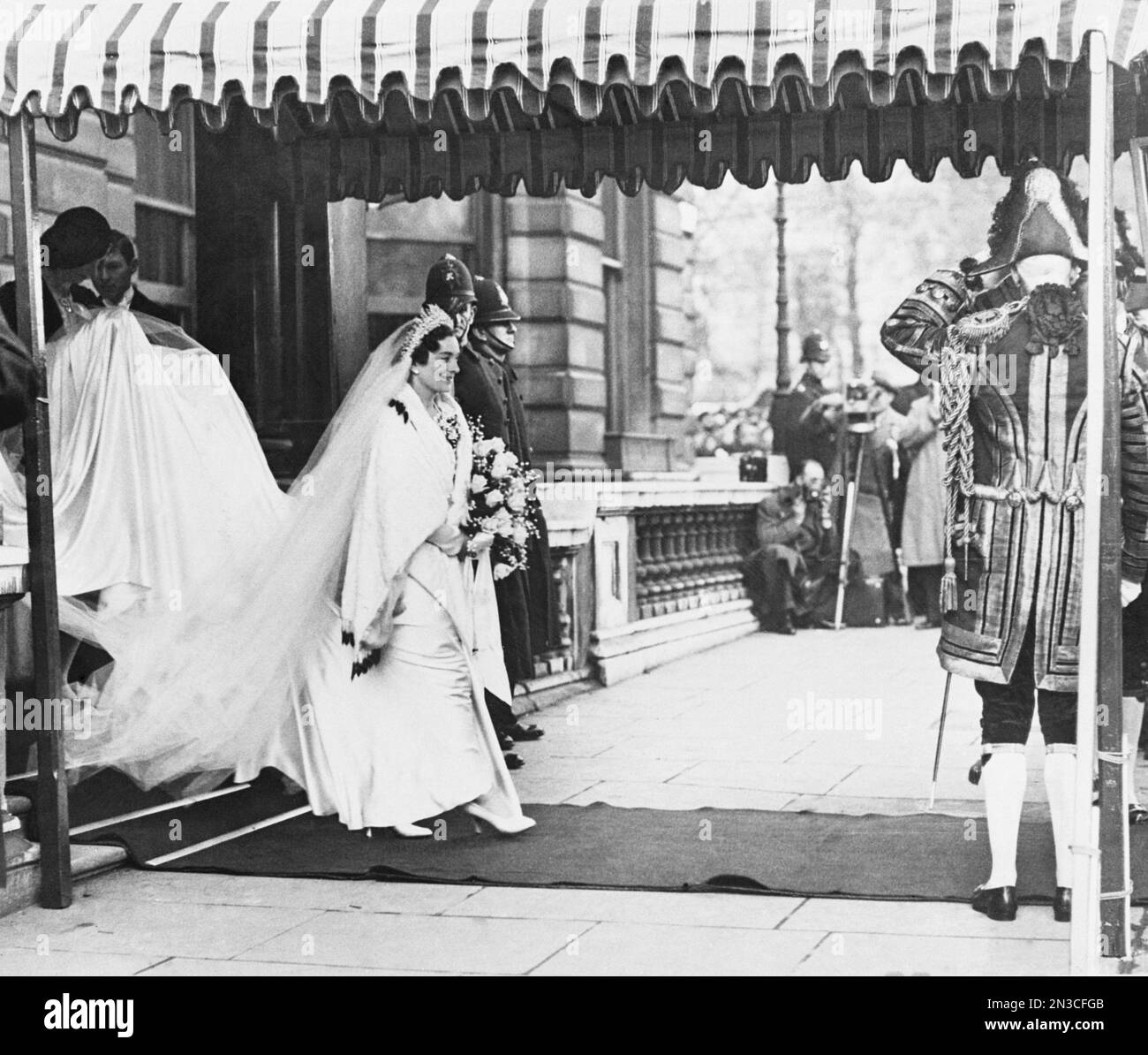 Lady Alice Montagu-Scott leaving her home at Grosvenor Place on ...