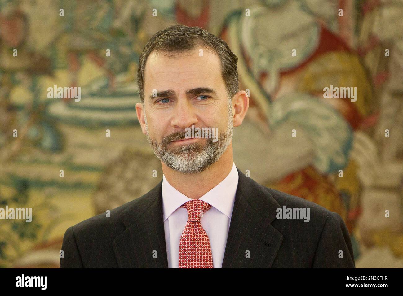 Spain's King King Felipe VI poses for photographers before their ...