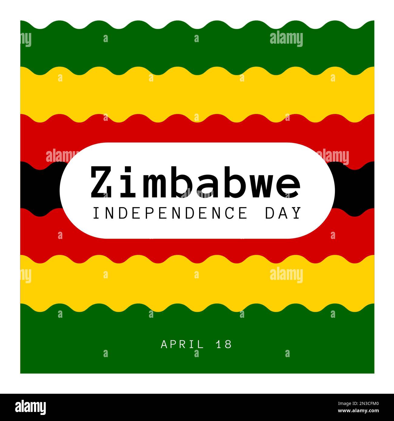 Composition of zimbabwe independence day text with national flag ...