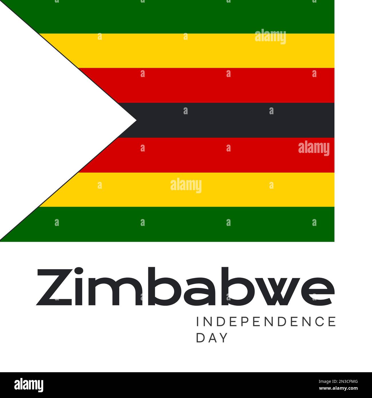 Composition of zimbabwe independence day text with national flag on ...