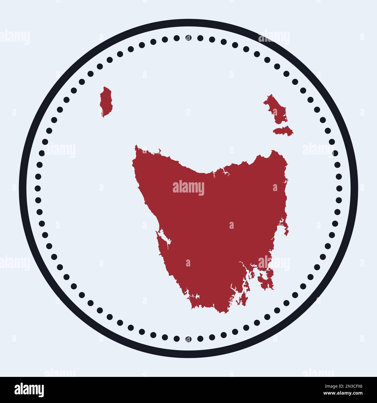 Tasmania round stamp. Round logo with island map and title. Stylish ...