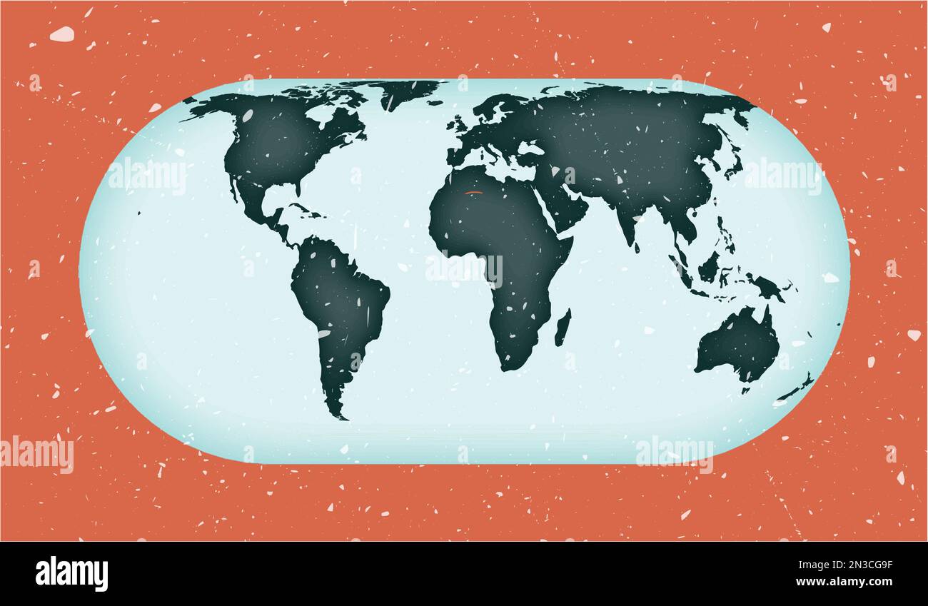 World Map Poster. Herbert Hufnagel's pseudocylindrical equal-area ...