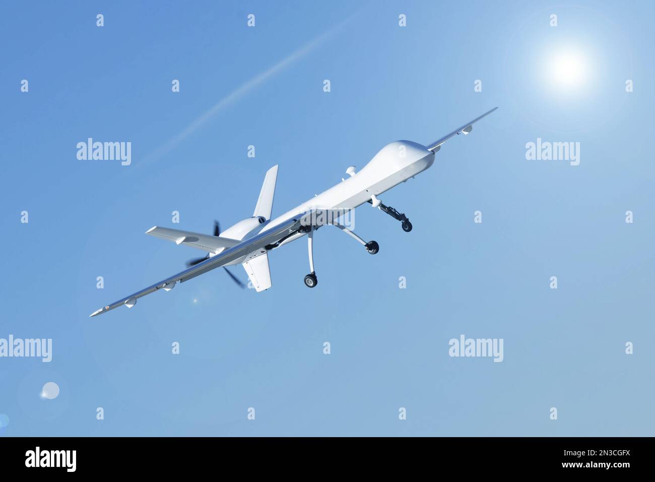 Unmanned aerial vehicle against the sky. Elements of this image ...