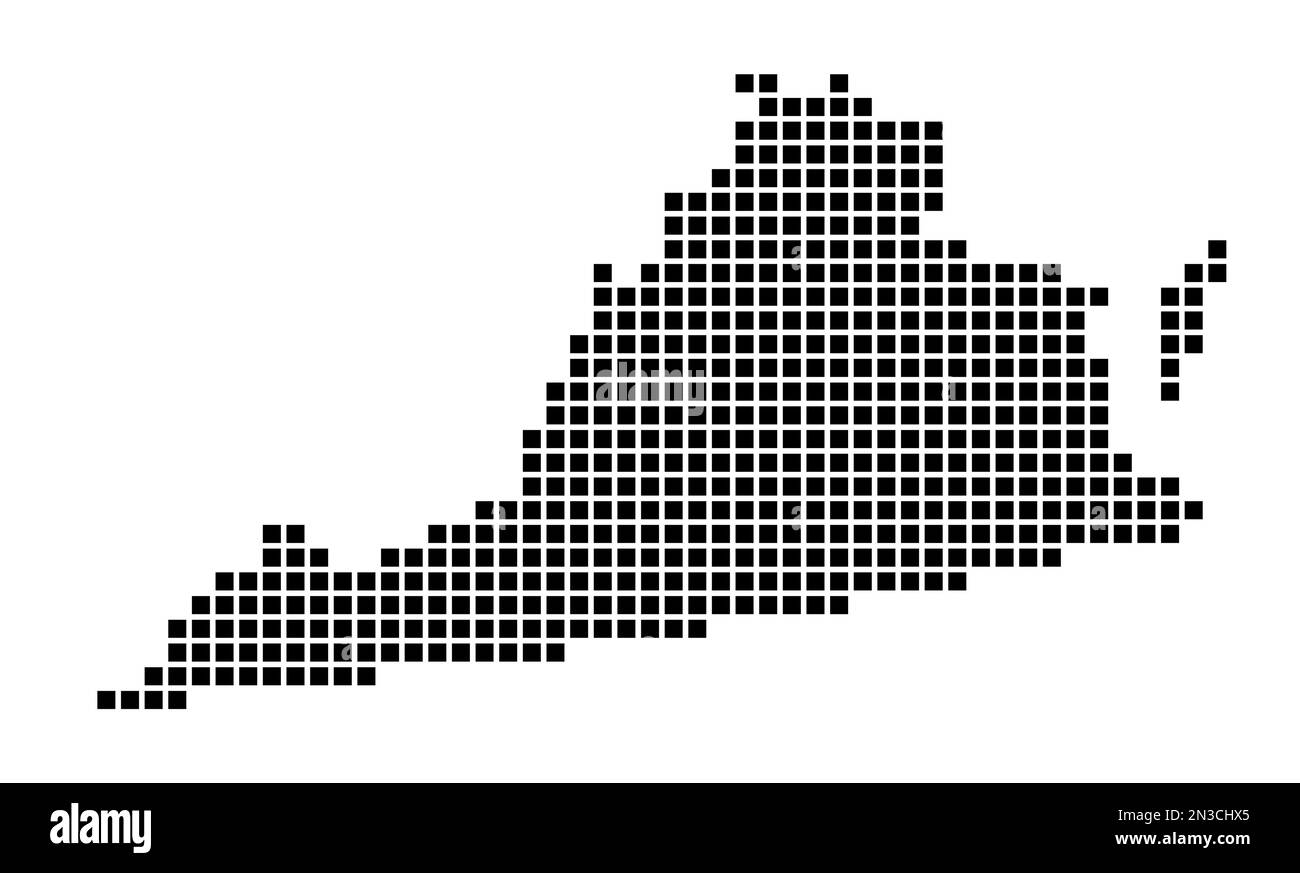 Virginia map. Map of Virginia in dotted style. Borders of the US state ...