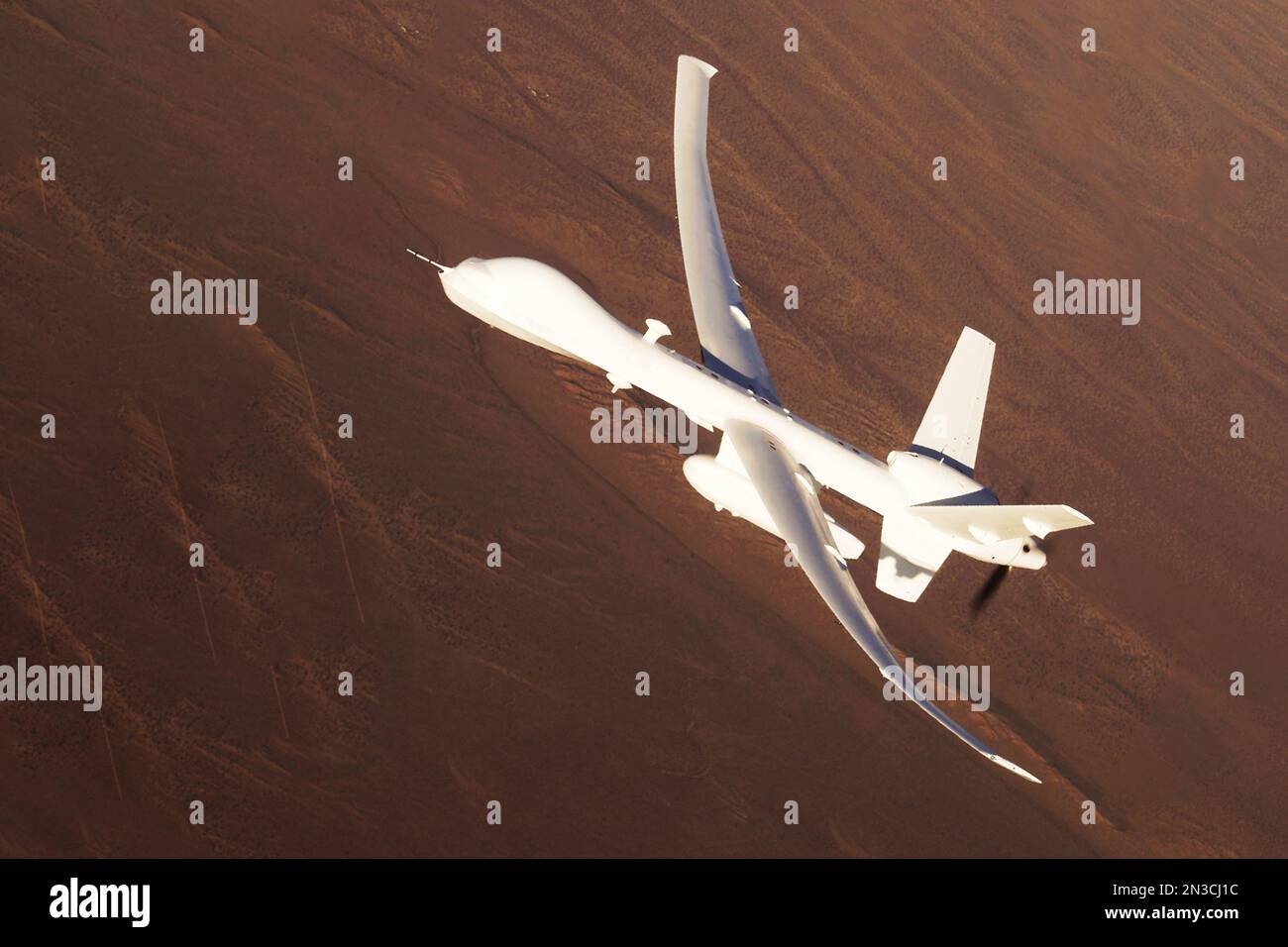 Unmanned aerial vehicle above the ground. Elements of this image ...