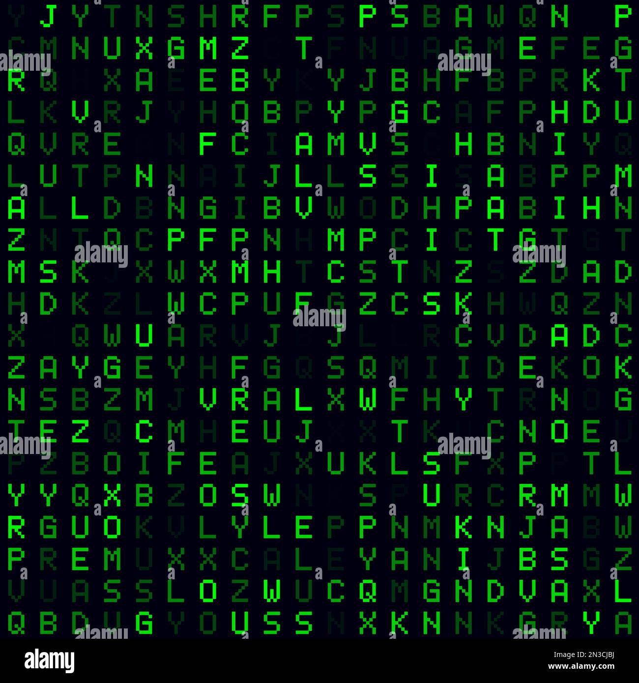 Abstract digital background. Green filled alphabet letters background ...