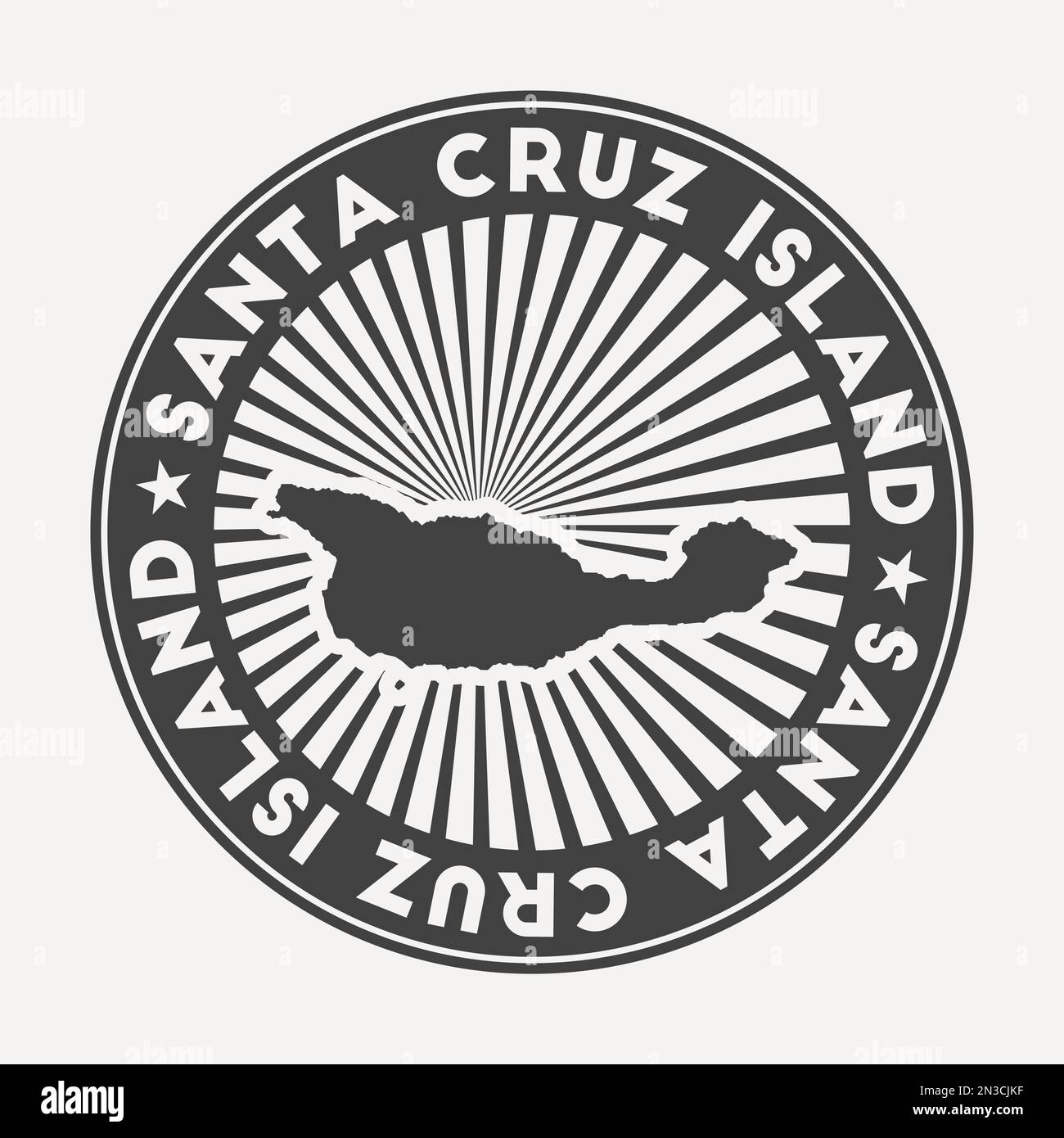 Santa Cruz Island round logo. Vintage travel badge with the circular ...