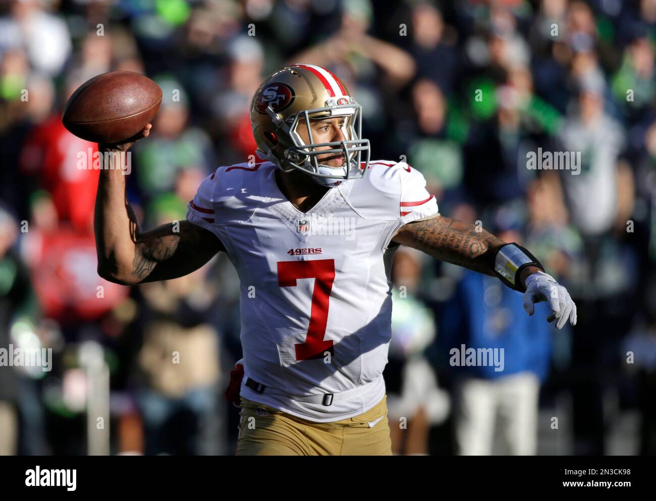 San Francisco 49ers quarterback Colin Kaepernick passes in the first ...