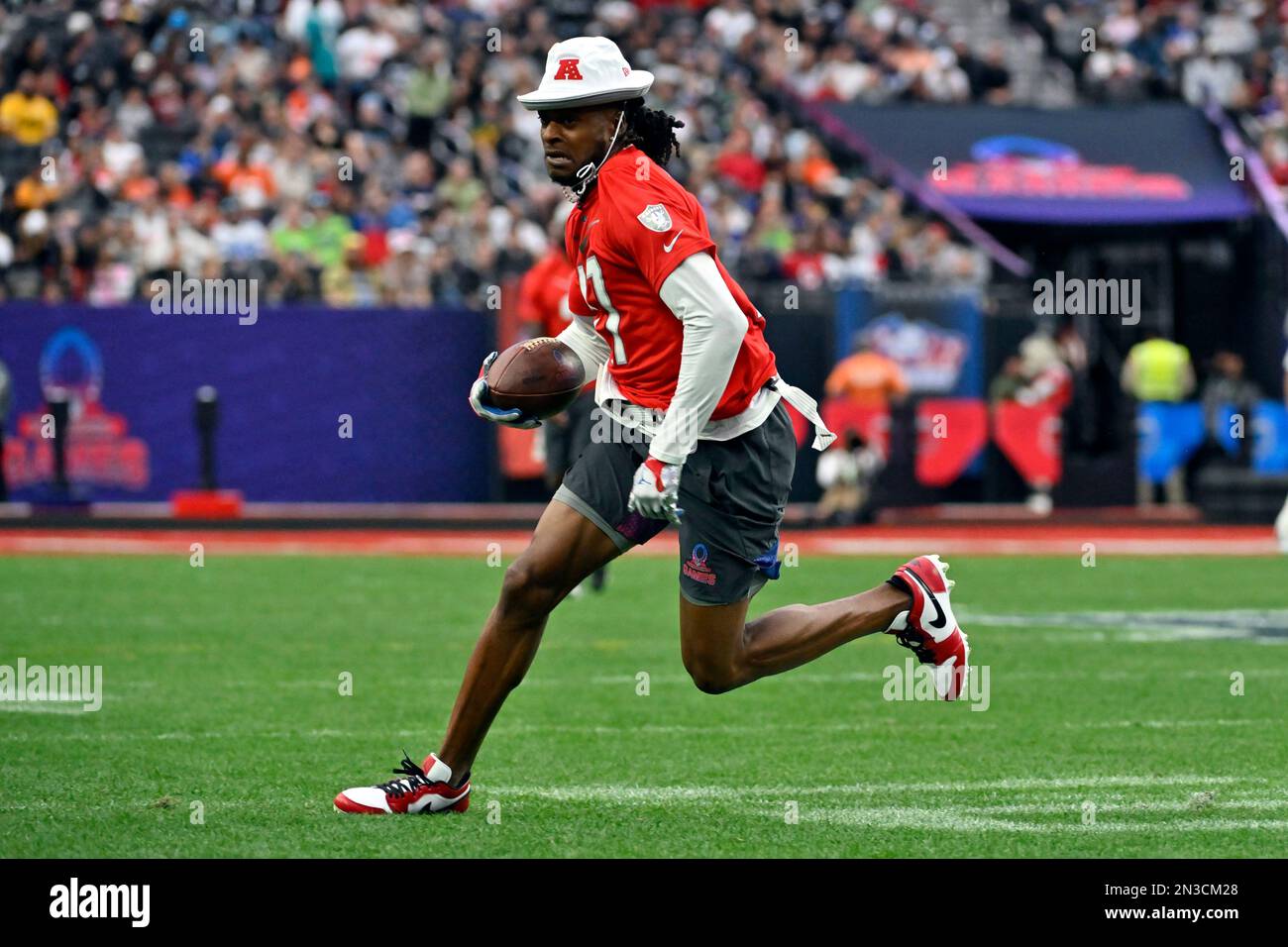 AFC wide receiver Davante Adams (17) of the Las Vegas Raiders runs with ...