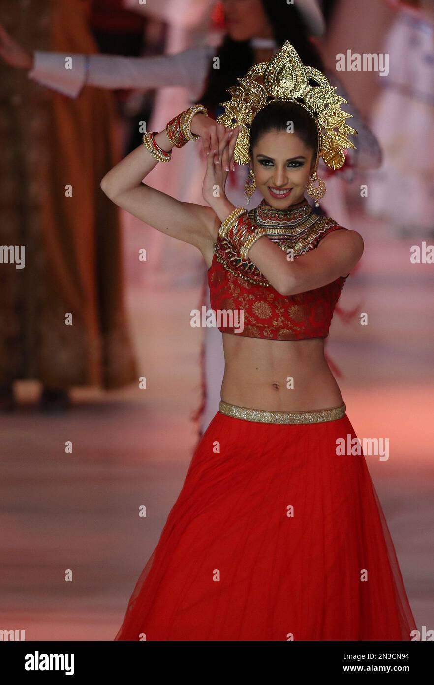 Miss India Koyal Rana takes part in the Miss World 2014 final, on stage ...