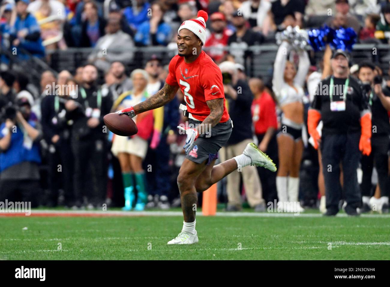 AFC strong safety Derwin James (3) of the Los Angeles Chargers runs wit ...