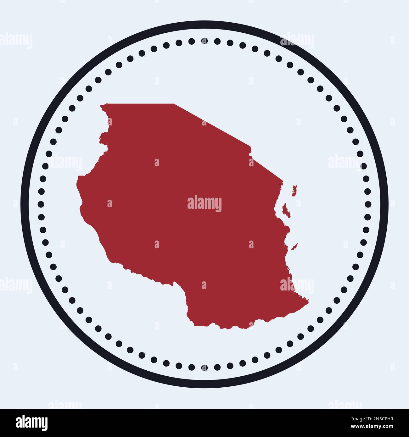 Tanzania round stamp. Round logo with country map and title. Stylish ...