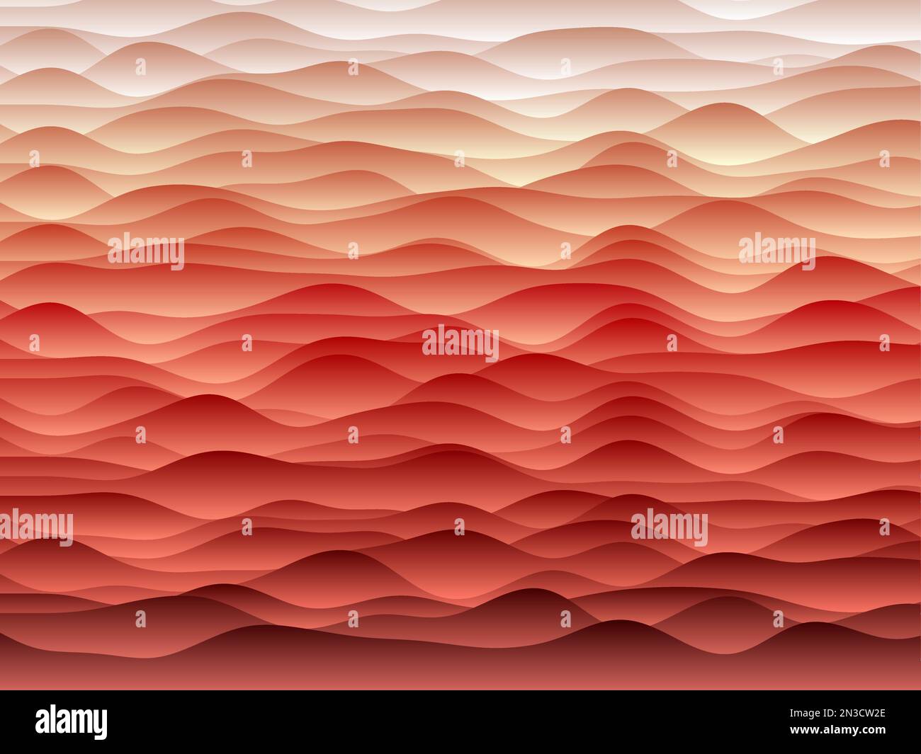 Abstract curves background. Smooth curves with gradients in red colors ...