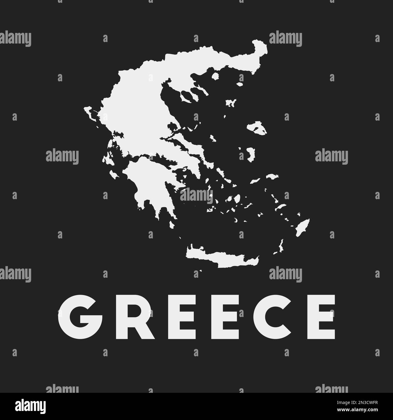 Greece Icon Country Map On Dark Background Stylish Greece Map With
