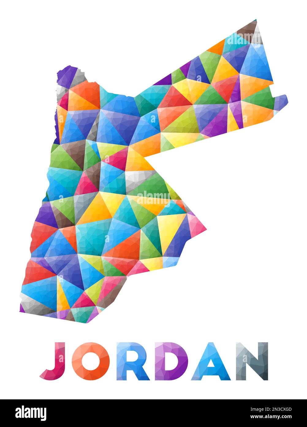 Jordan polygonal map hi-res stock photography and images - Alamy