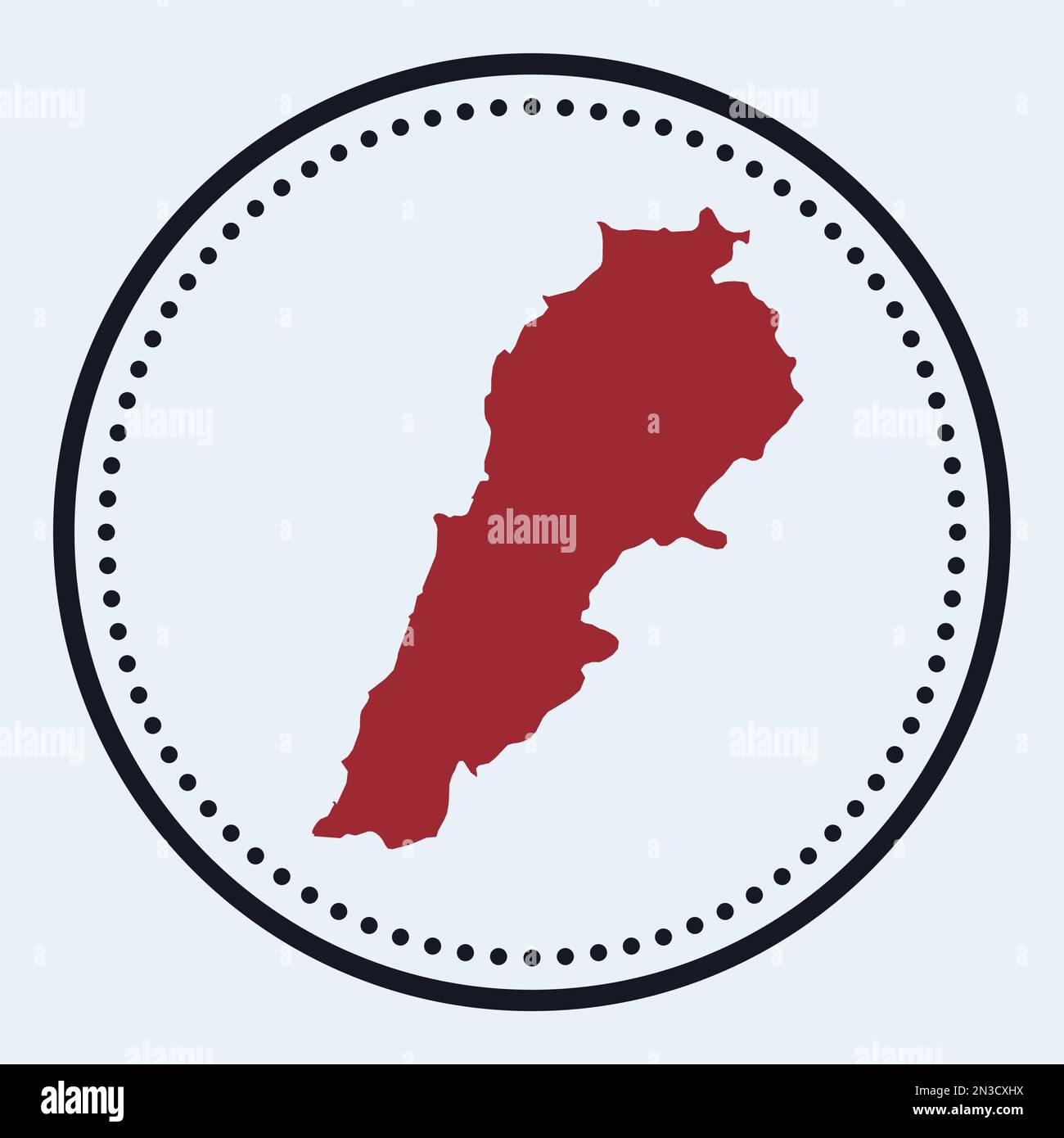 Lebanon round stamp. Round logo with country map and title. Stylish ...