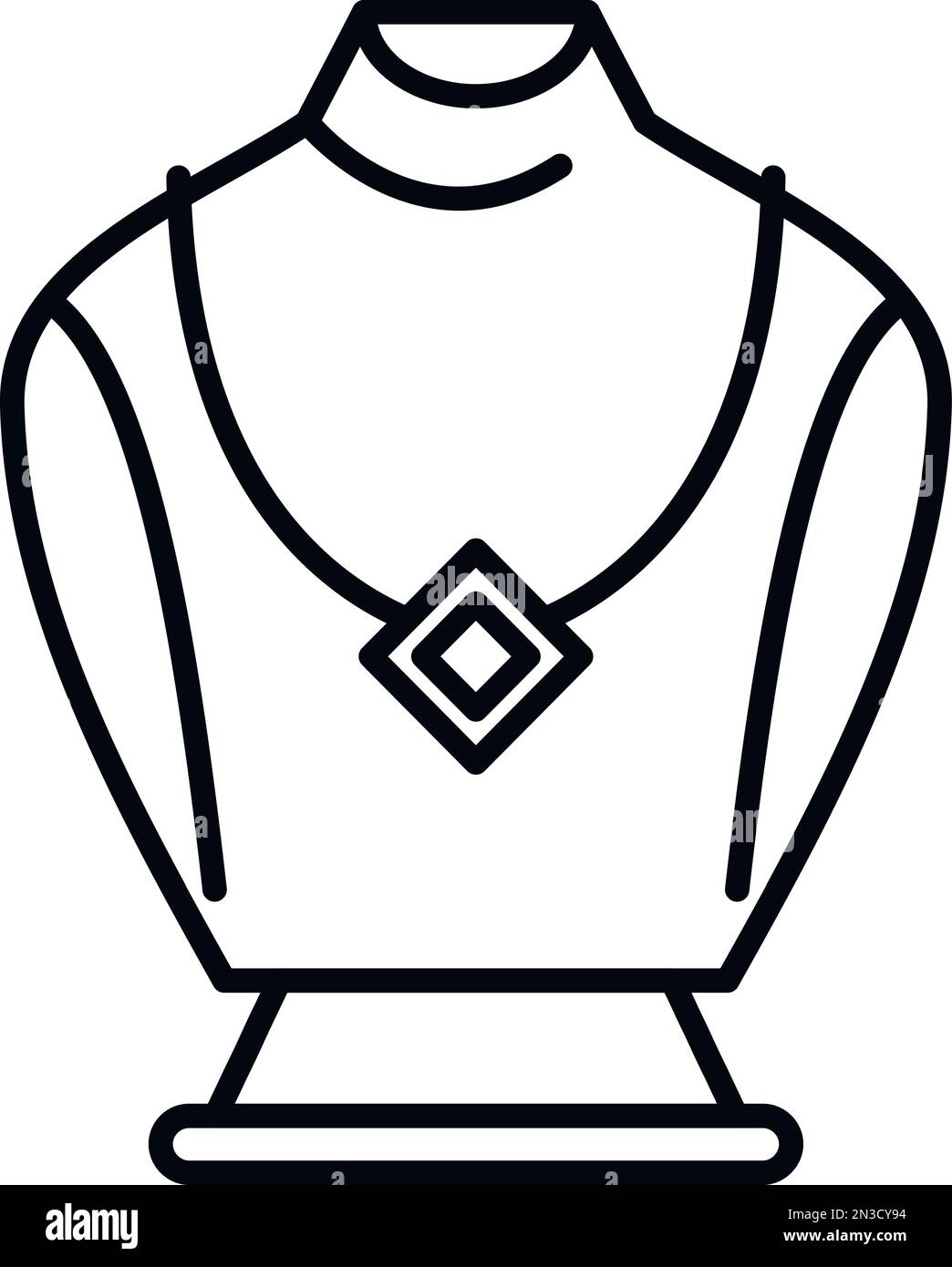 Elegance jewelry dummy icon outline vector. Luxury bust. Woman value ...