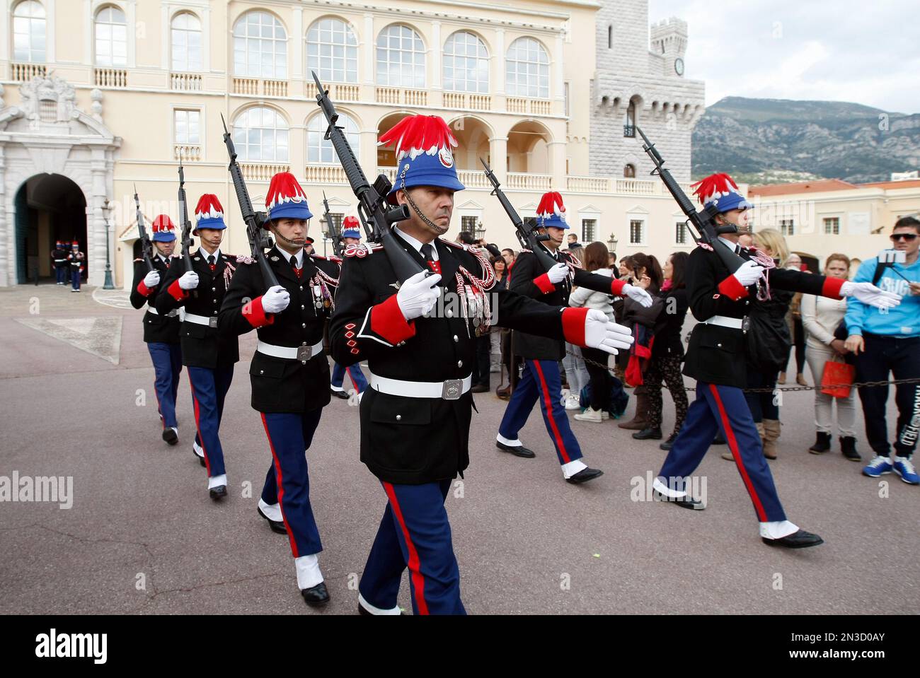 The changing of the guard at the Royal Palace of Monaco, Saturday, Dec ...