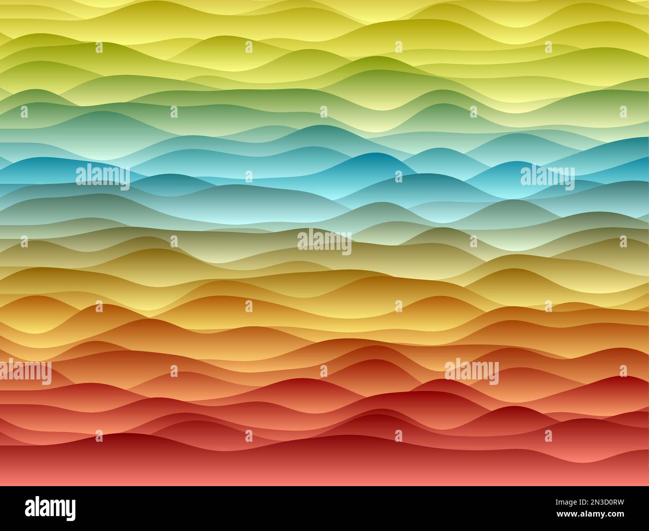 Abstract curves background. Smooth curves with gradients in bright contrast colors. Attractive ...