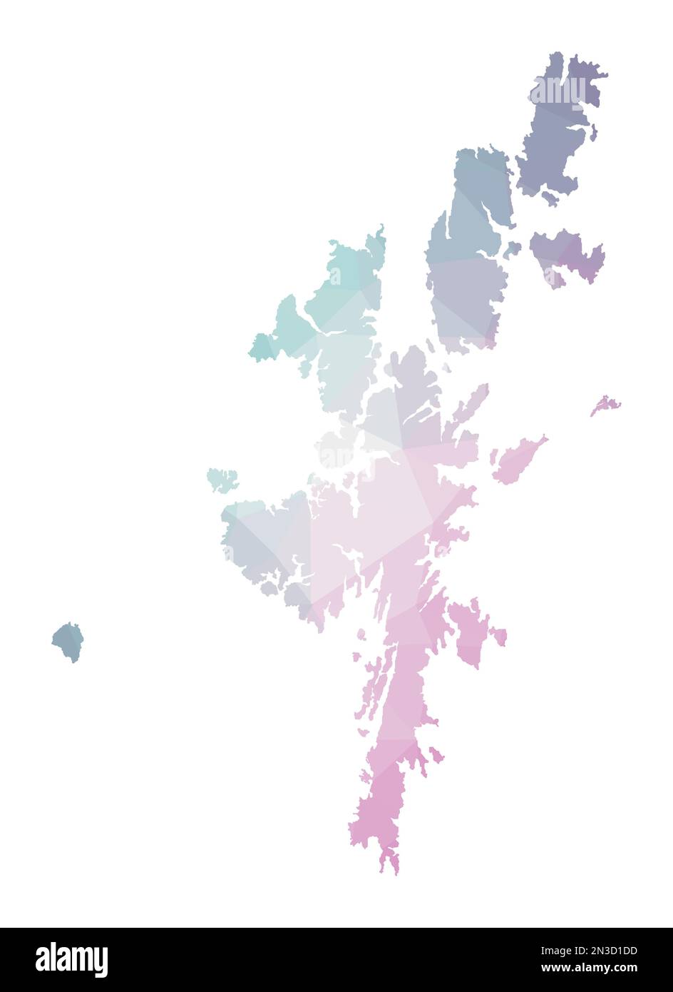 Polygonal map of Mainland. Geometric illustration of the island in ...