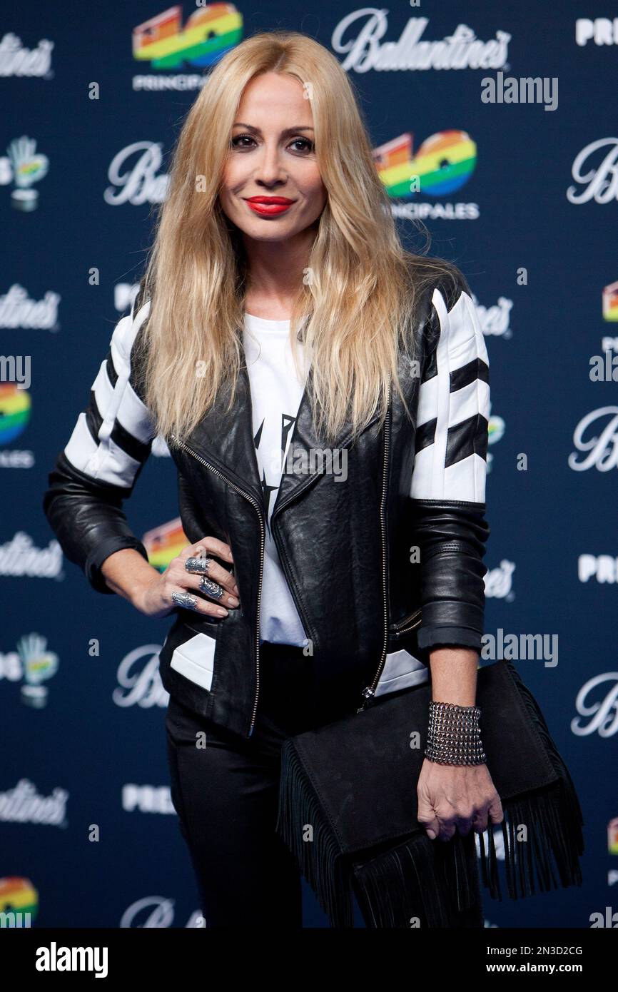 Spanish singer Marta Sanchez poses for photographers during a photocall ...