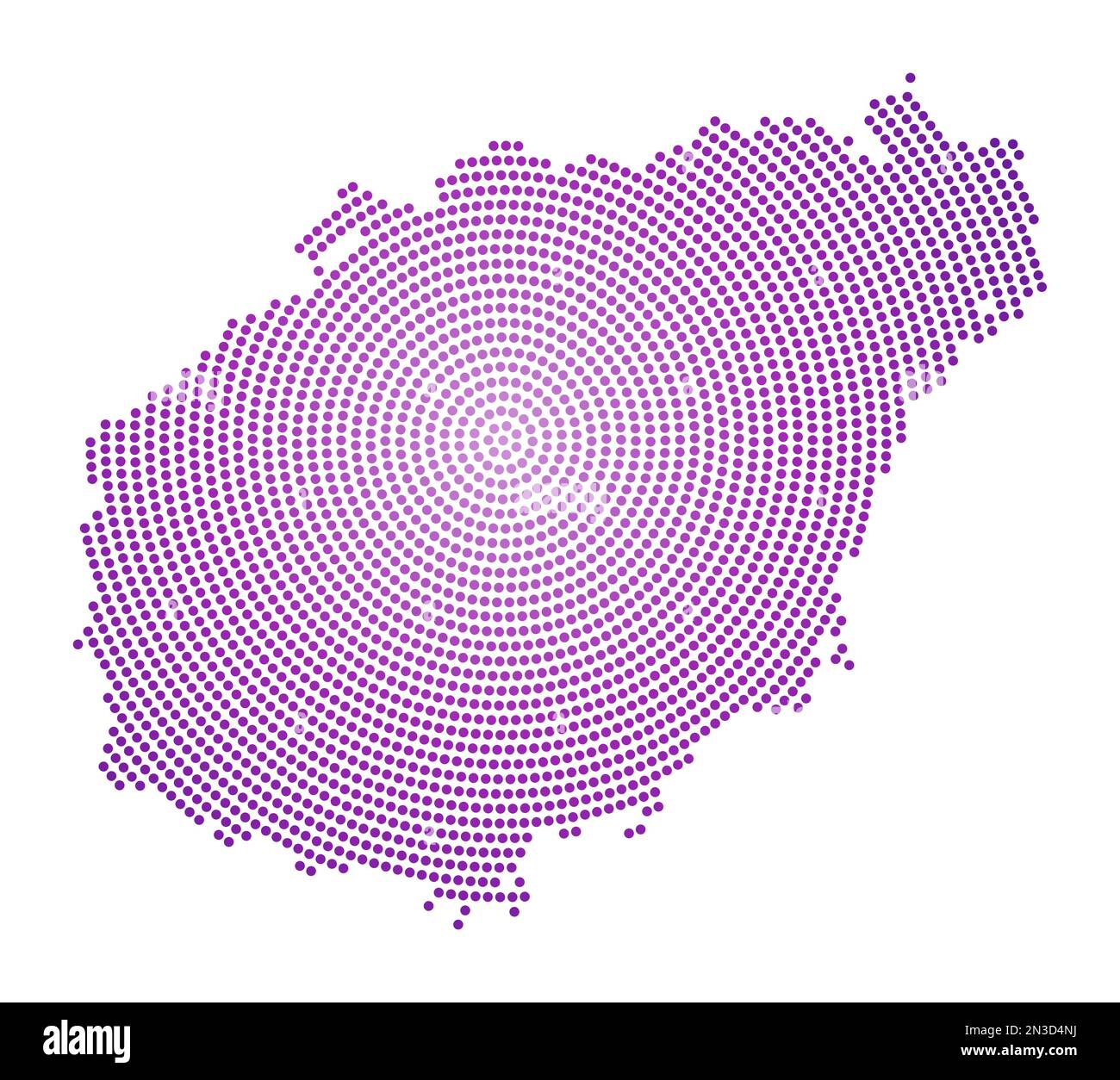 Hainan dotted map. Digital style shape of Hainan. Tech icon of the island with gradiented dots ...