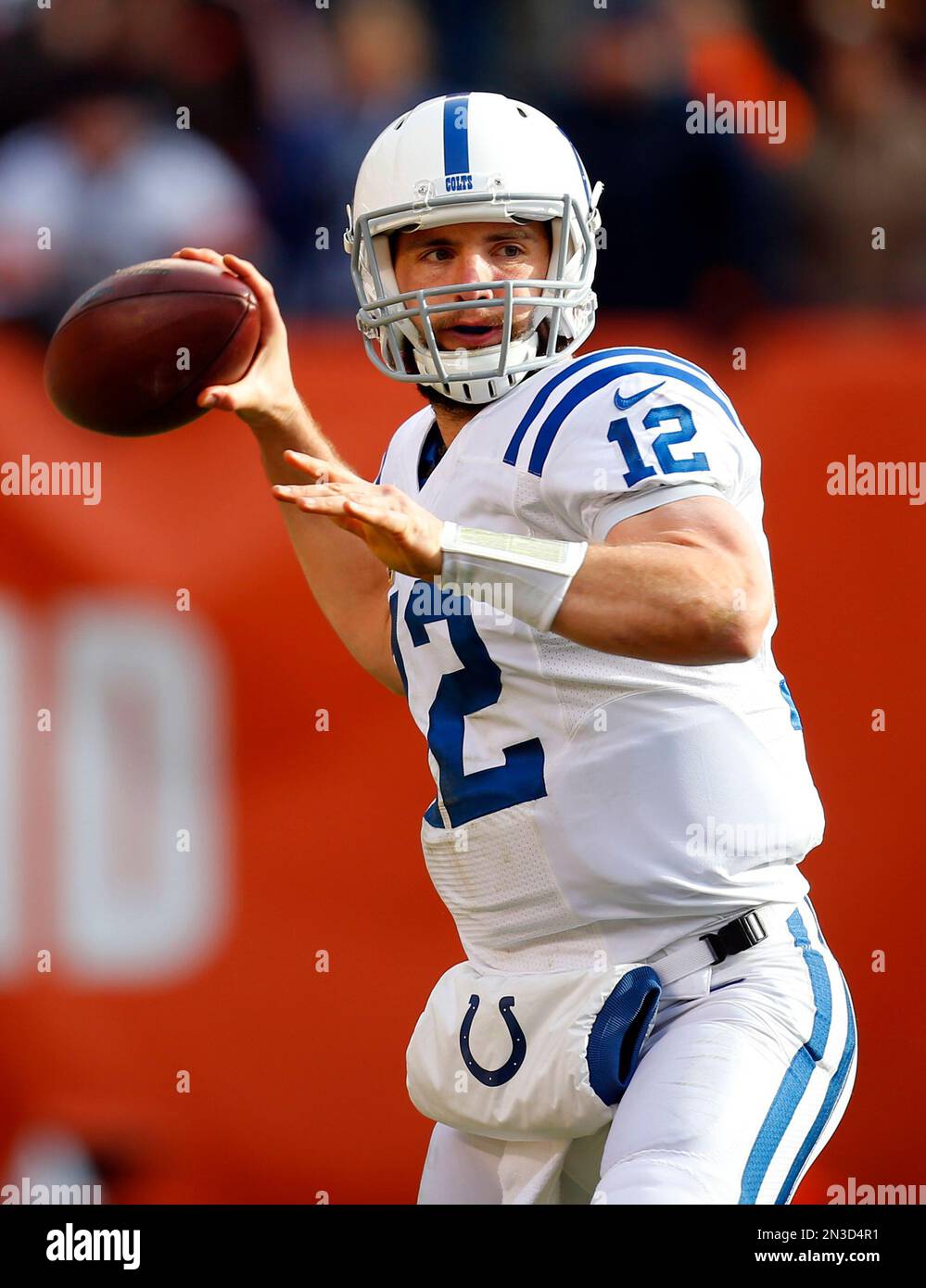 Indianapolis Colts quarterback Andrew Luck (12) throws a pass against ...