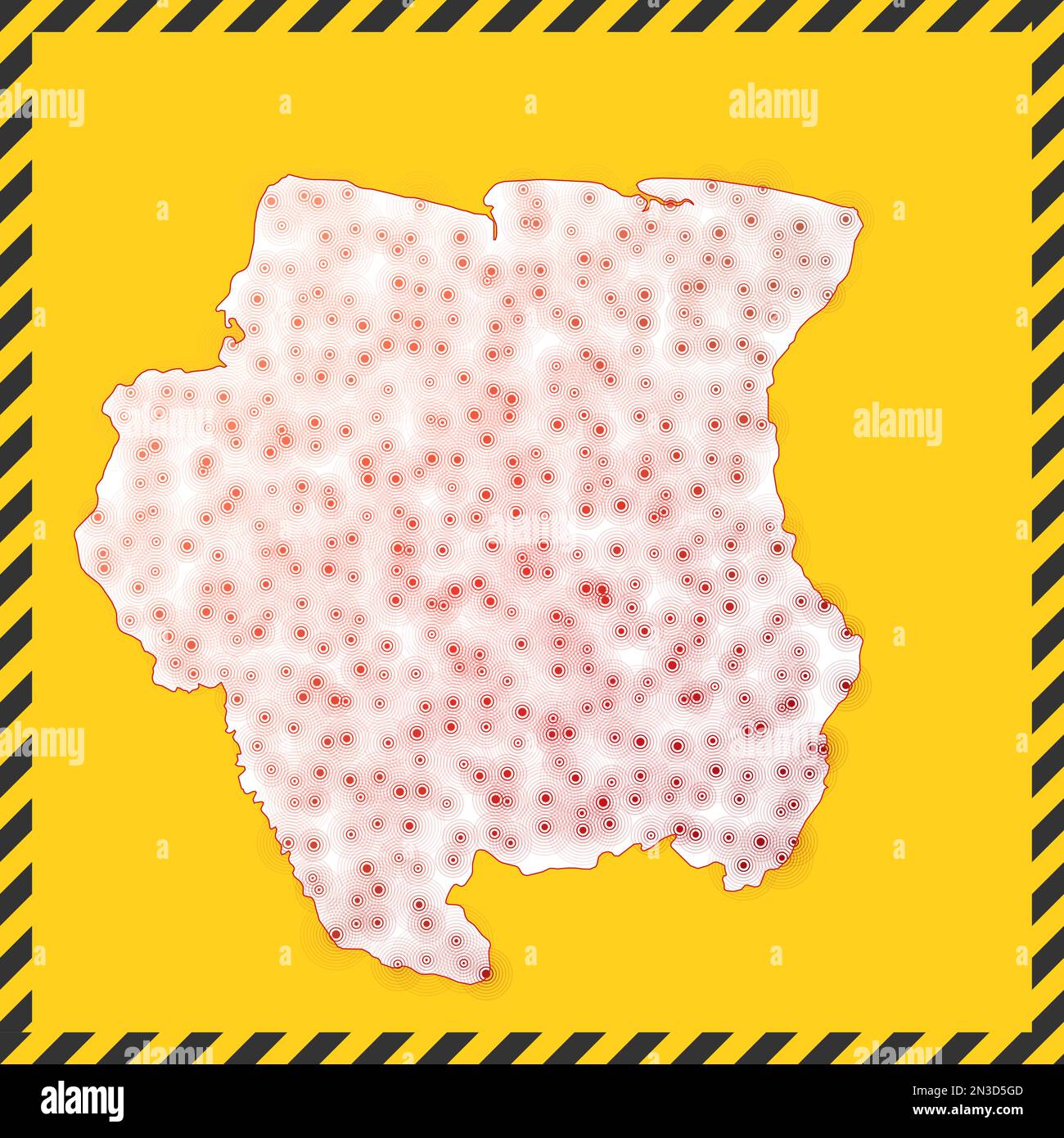 Suriname closed - virus danger sign. Lock down country icon. Black ...