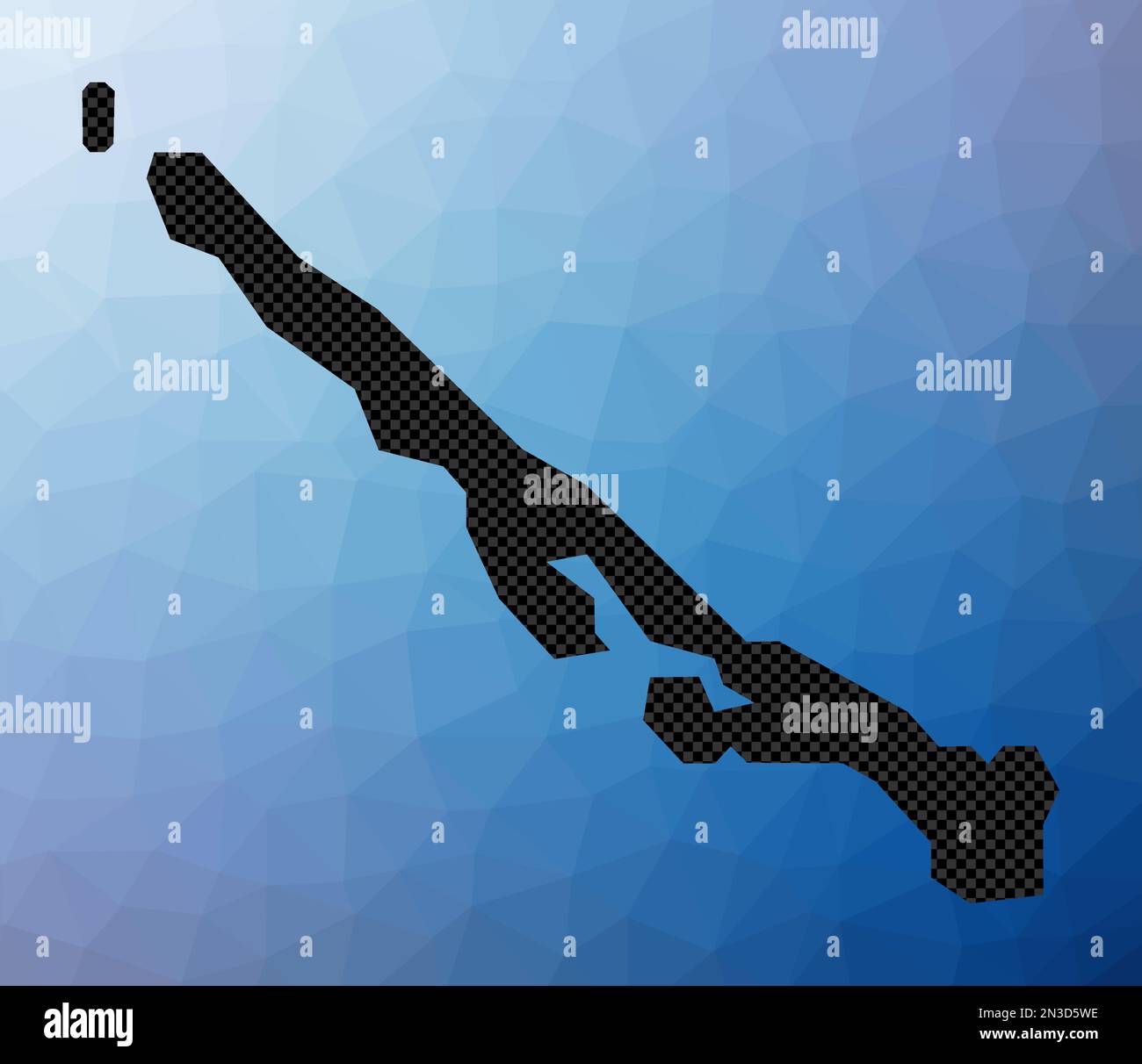 Stocking Island geometric map. Stencil shape of Stocking in low poly ...