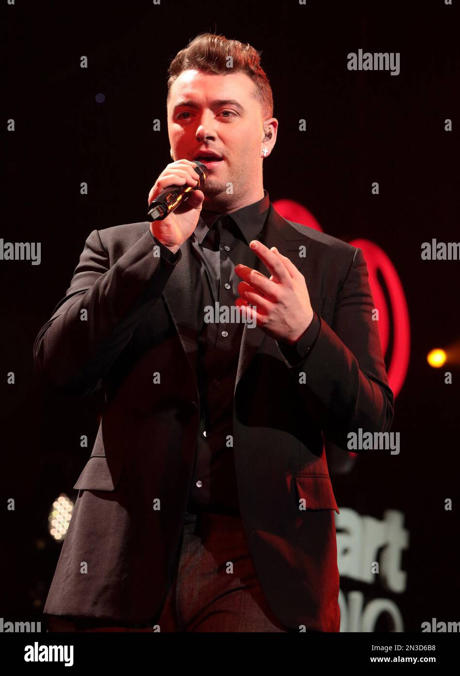 Sam Smith performs in concert during the Q102 Jingle Ball at the Wells ...