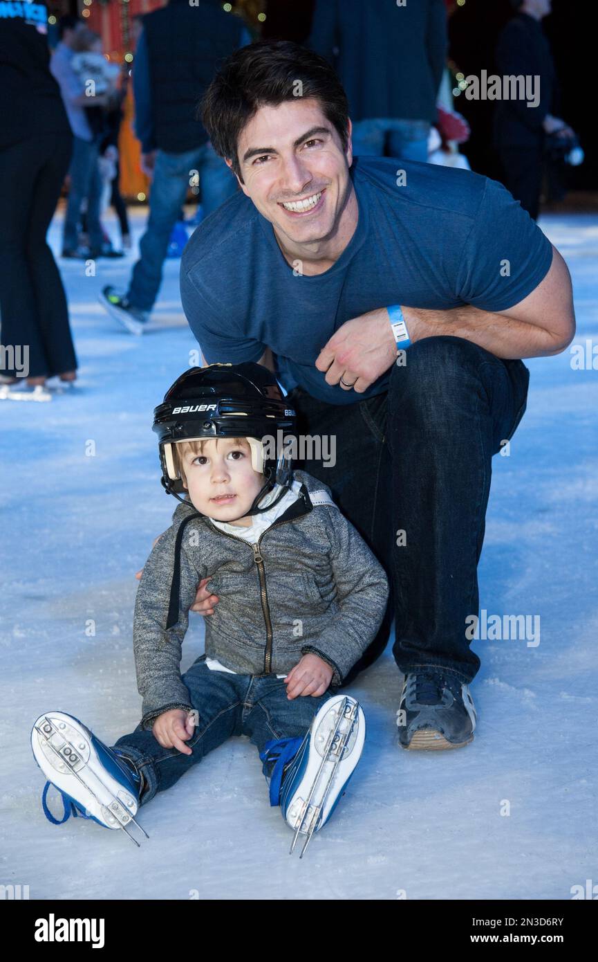 Brandon Routh, and son Leo James attend the Disney On Ice Presents Let ...