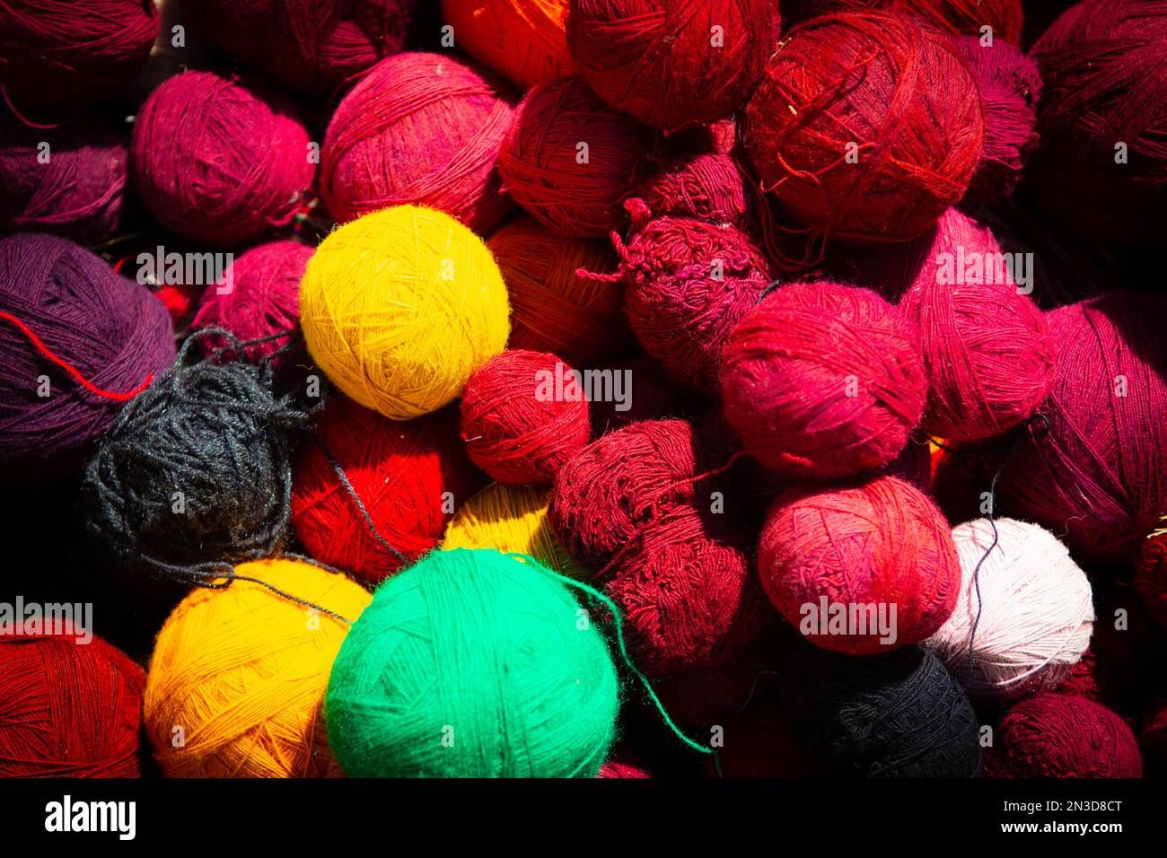 Background of Peruvian Yarn of all colors used for weaving Stock Photo ...