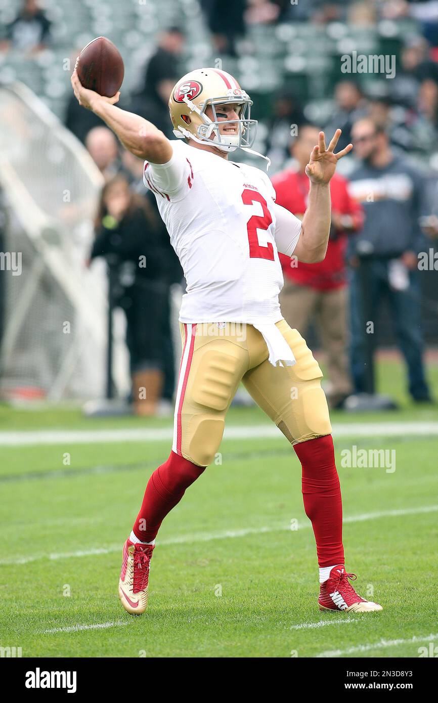 San Francisco 49ers quarterback Blaine Gabbert (2) before the game ...