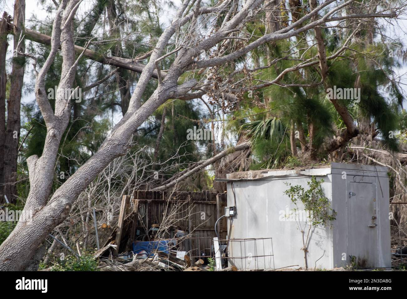 Hurricane Ian destruction on part of a business Stock Photo - Alamy