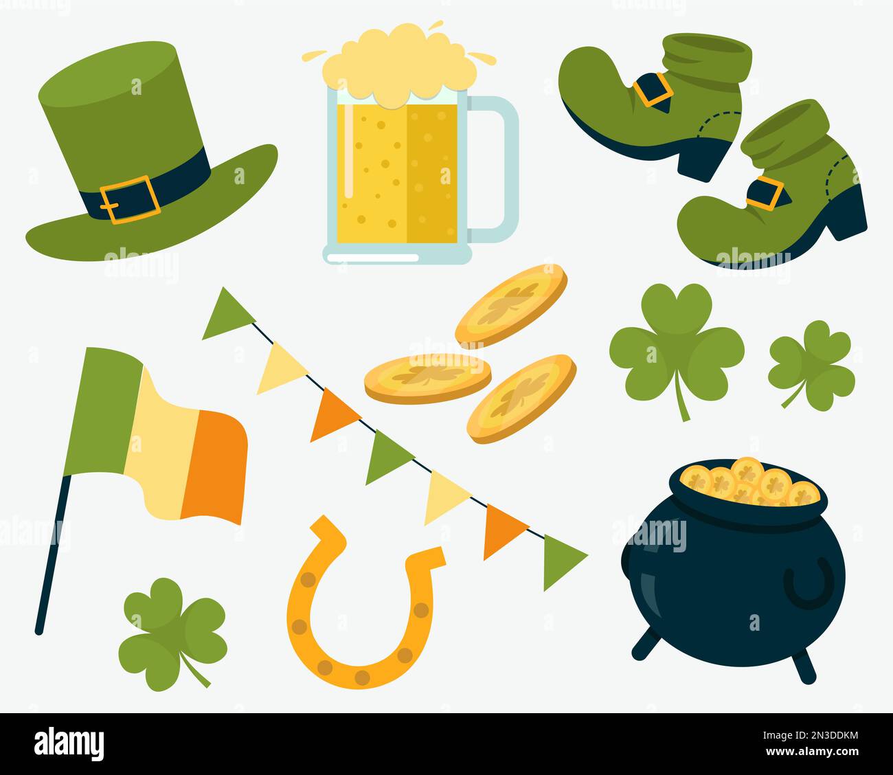 Collection Of Elements For St Patricks Day Decoration Vector ...